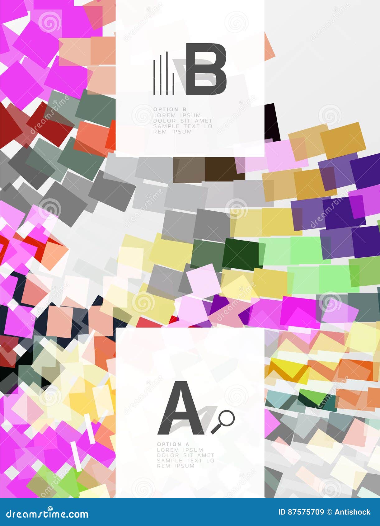 Colorful Lines, Rectangles and Stripes with Option Infographics Stock ...