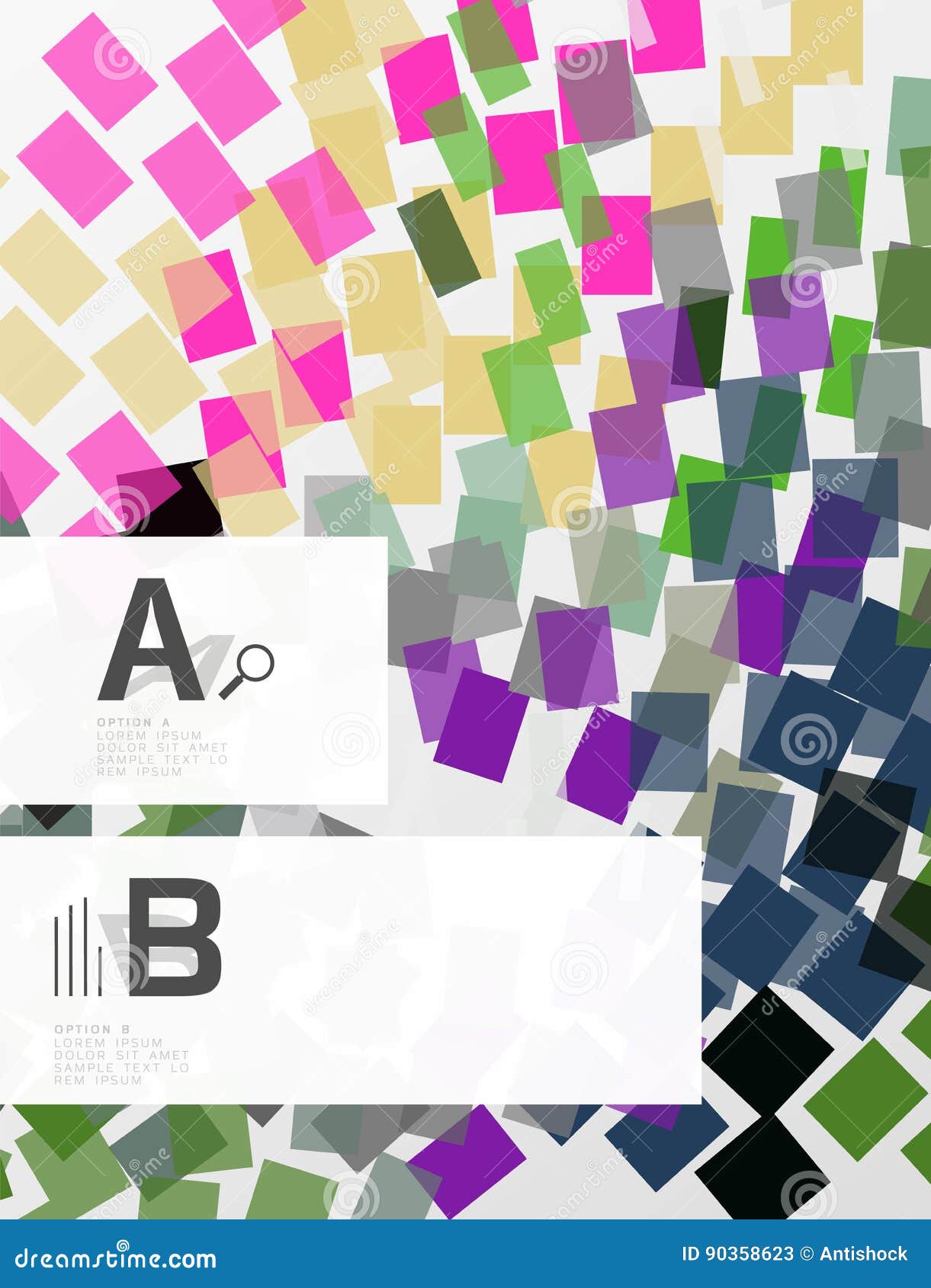 Colorful Lines, Rectangles and Stripes with Option Infographics Stock ...