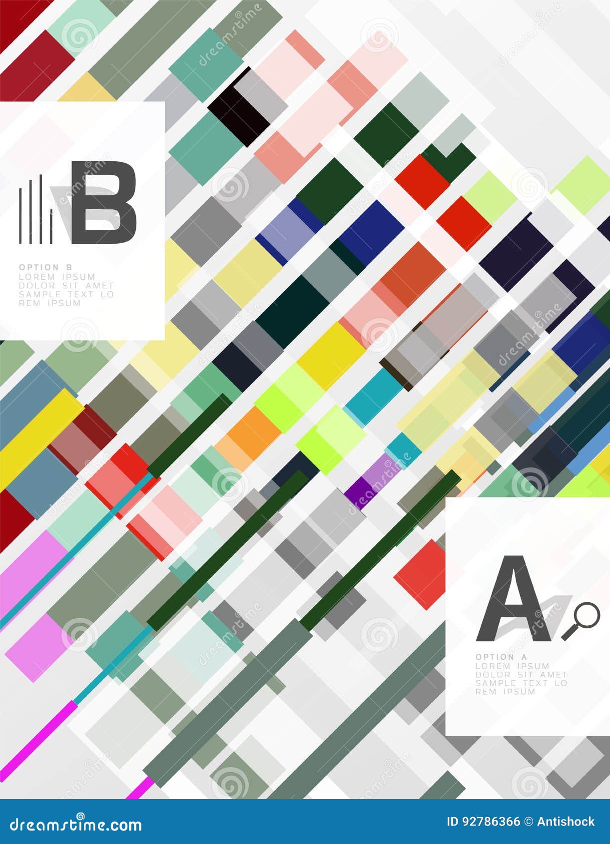 Colorful Lines, Rectangles and Stripes with Option Infographics Stock ...