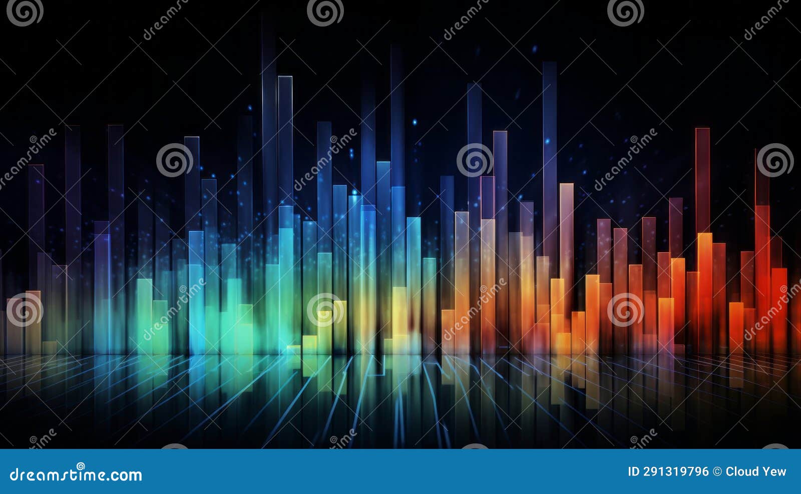 Colorful Lines and Stars on Dark Background Stock Illustration ...