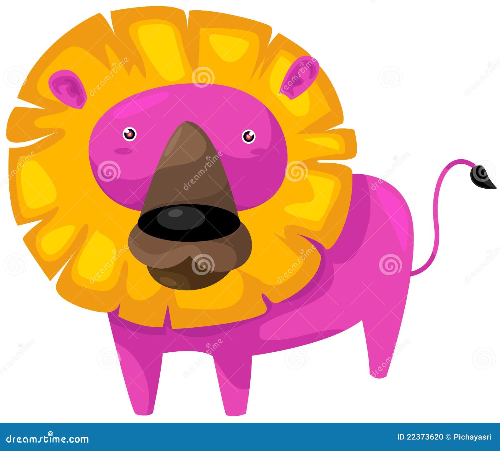 Colorful lion stock vector. Illustration of cute, smile - 22373620