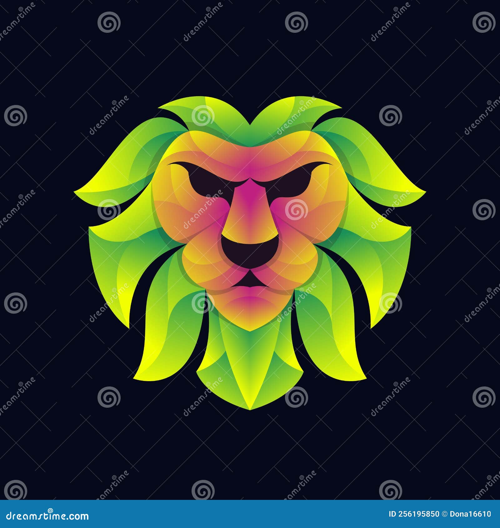 Colorful lion stock vector. Illustration of marketing - 256195850