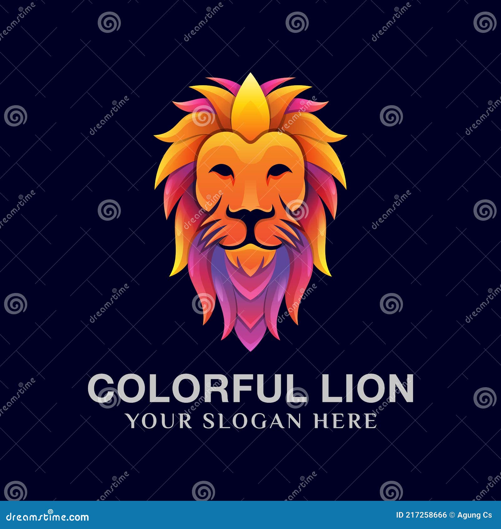 Colorful Lion Logo Design Vector Template Stock Vector - Illustration ...