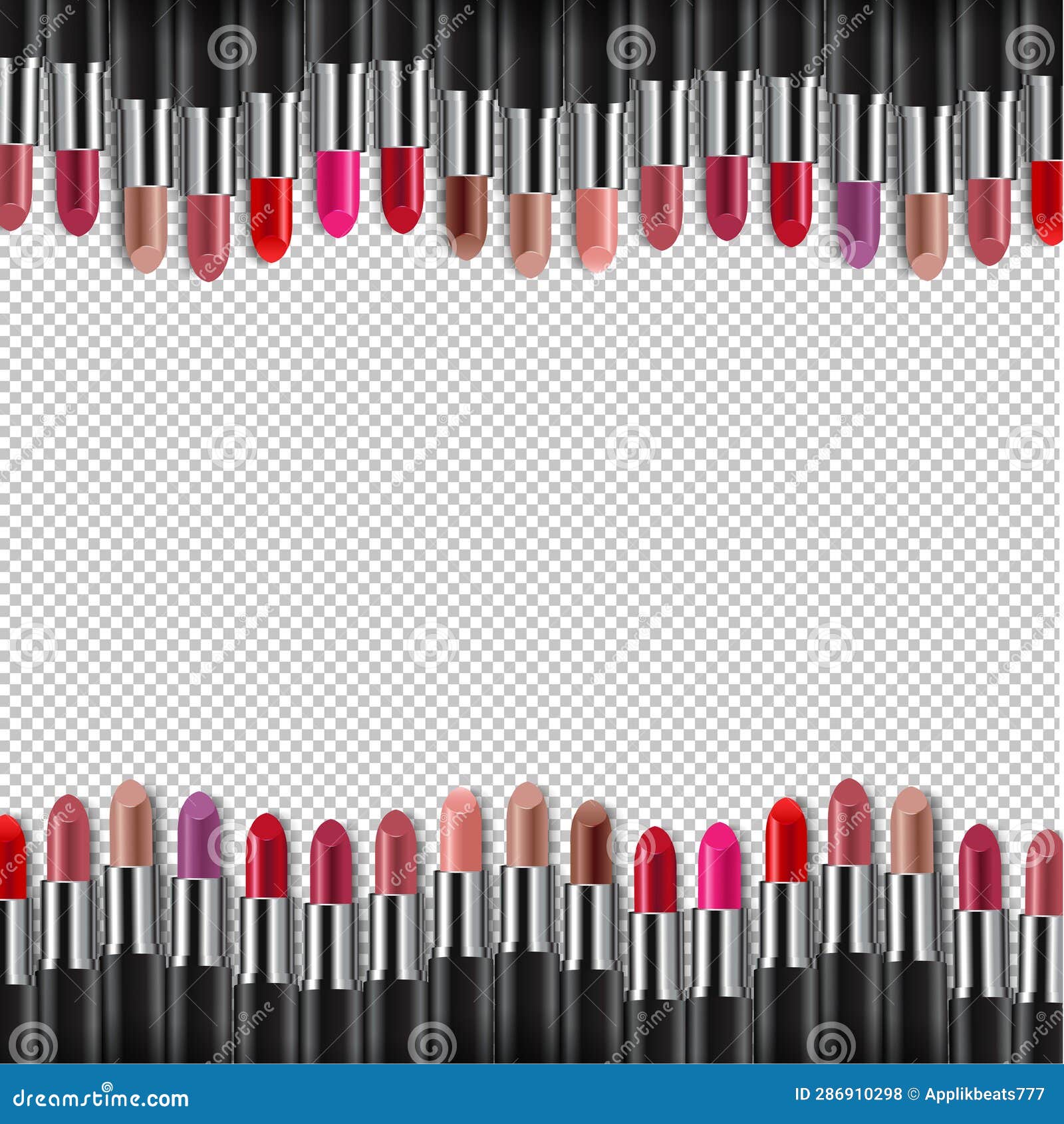 Colorful Lipsticks Borders Transparent Background Stock Vector ...