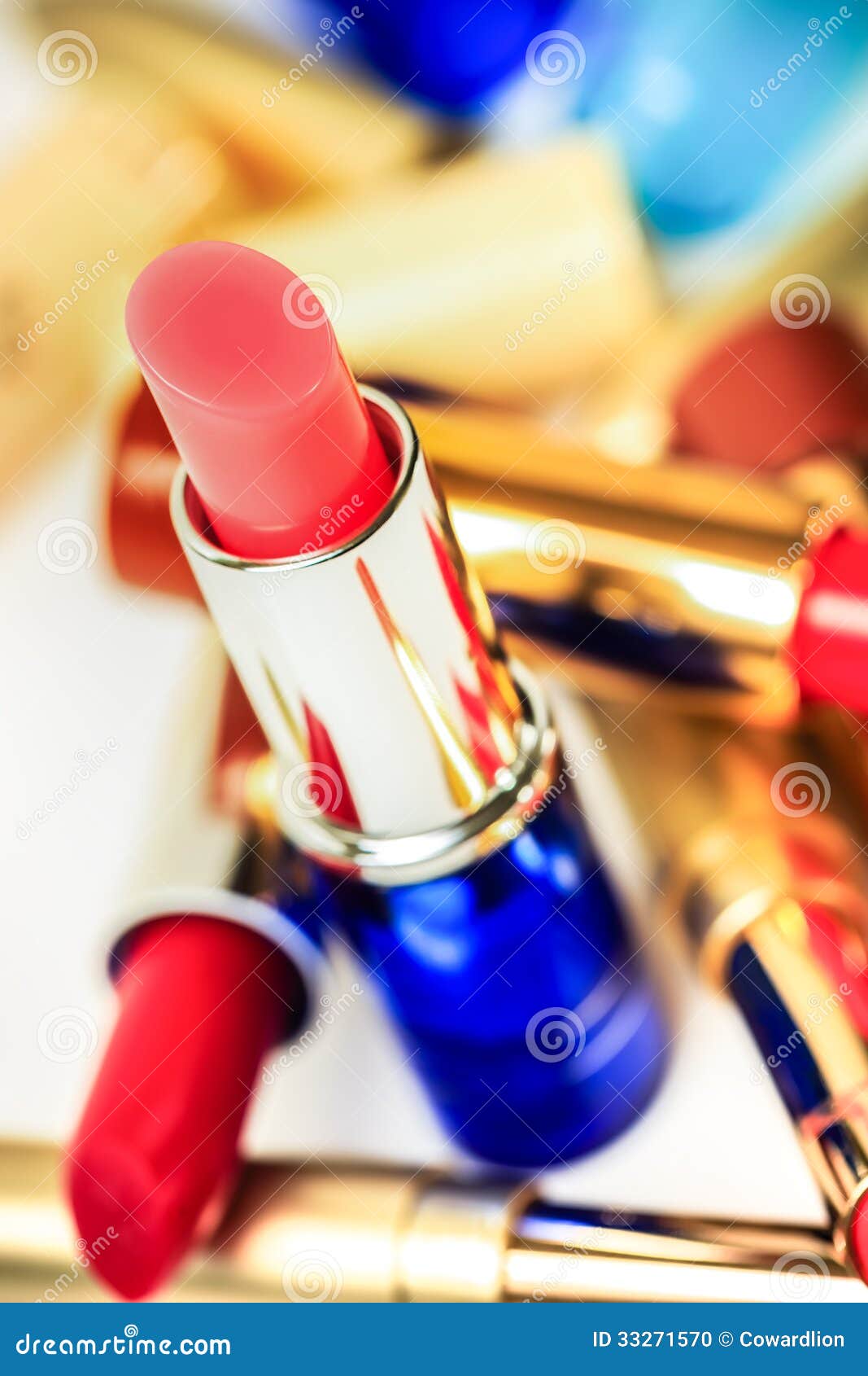 Colorful lipsticks stock photo. Image of cosmetics, gold - 33271570