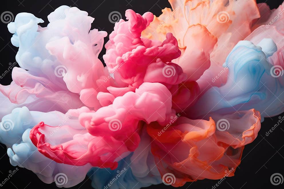 A Colorful Liquid is Being Sprayed into the Air, AI Stock Illustration ...