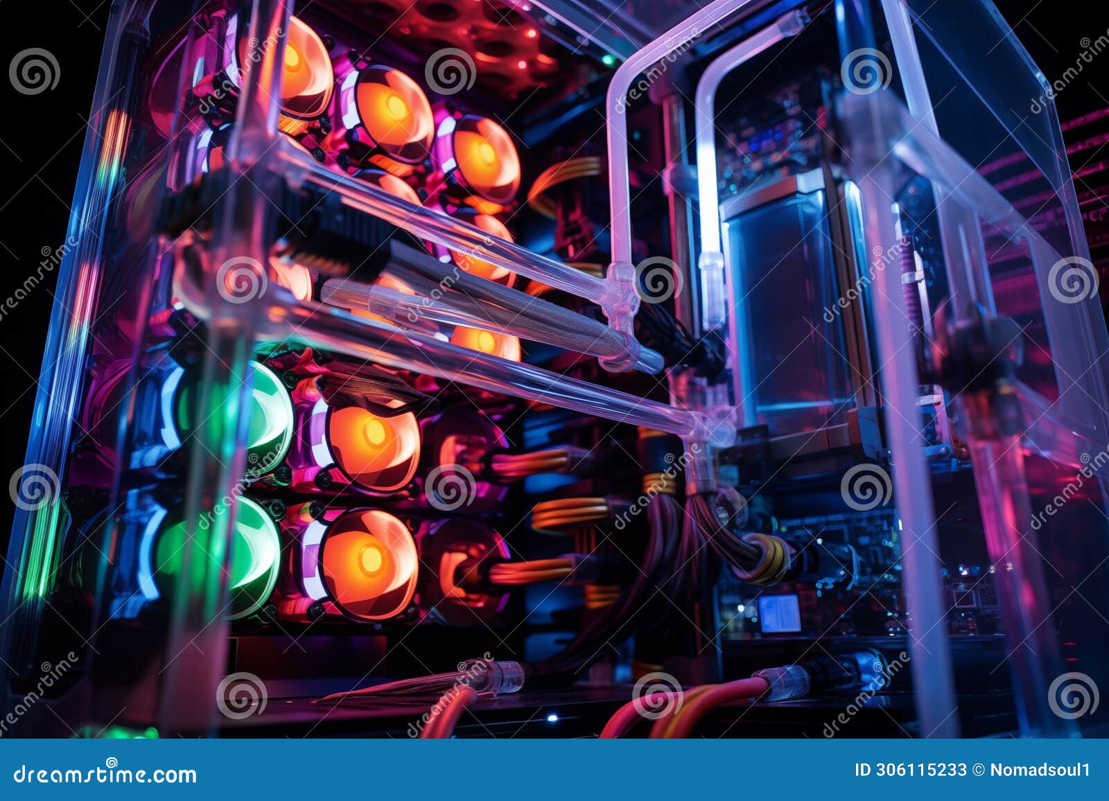 Colorful Liquid Cooling System with Transparent Tubing for CPU ...