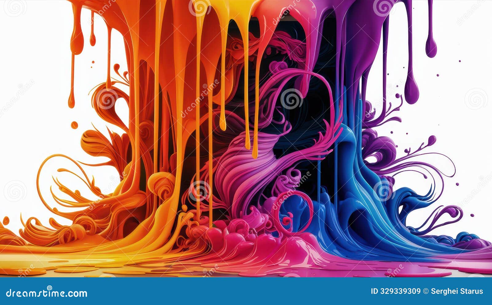 A Colorful Liquid Dripping from a Large Vat of Paint, AI Stock Image ...