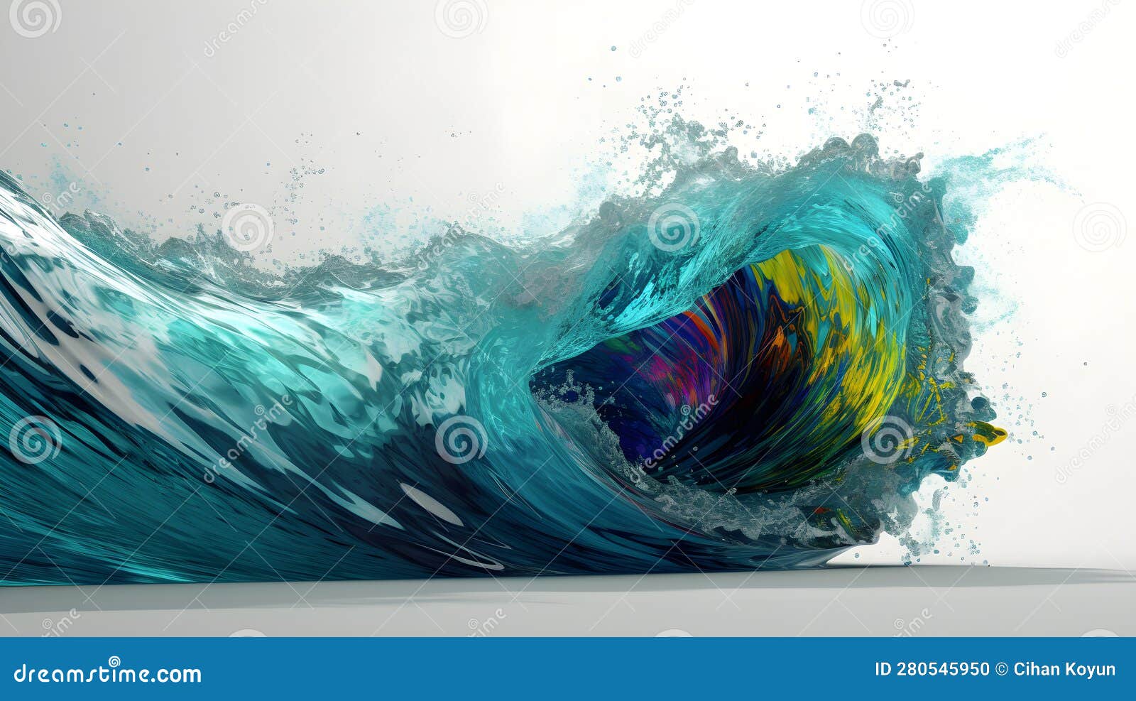 Colorful Liquid Flow, Abstract Paint Wave Background Stock Illustration ...