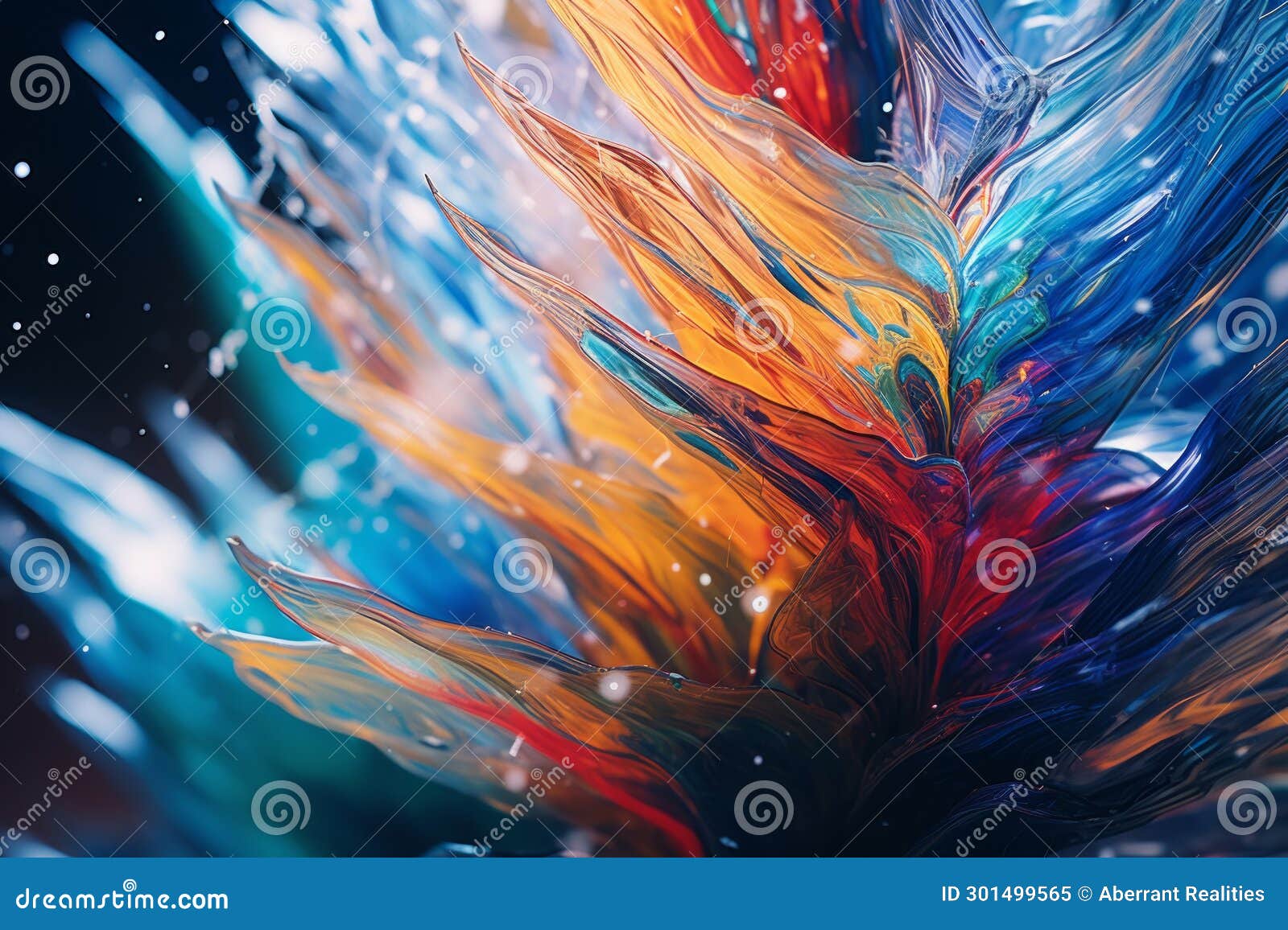 Colorful Liquid Flowing Over a Black Background Stock Illustration ...