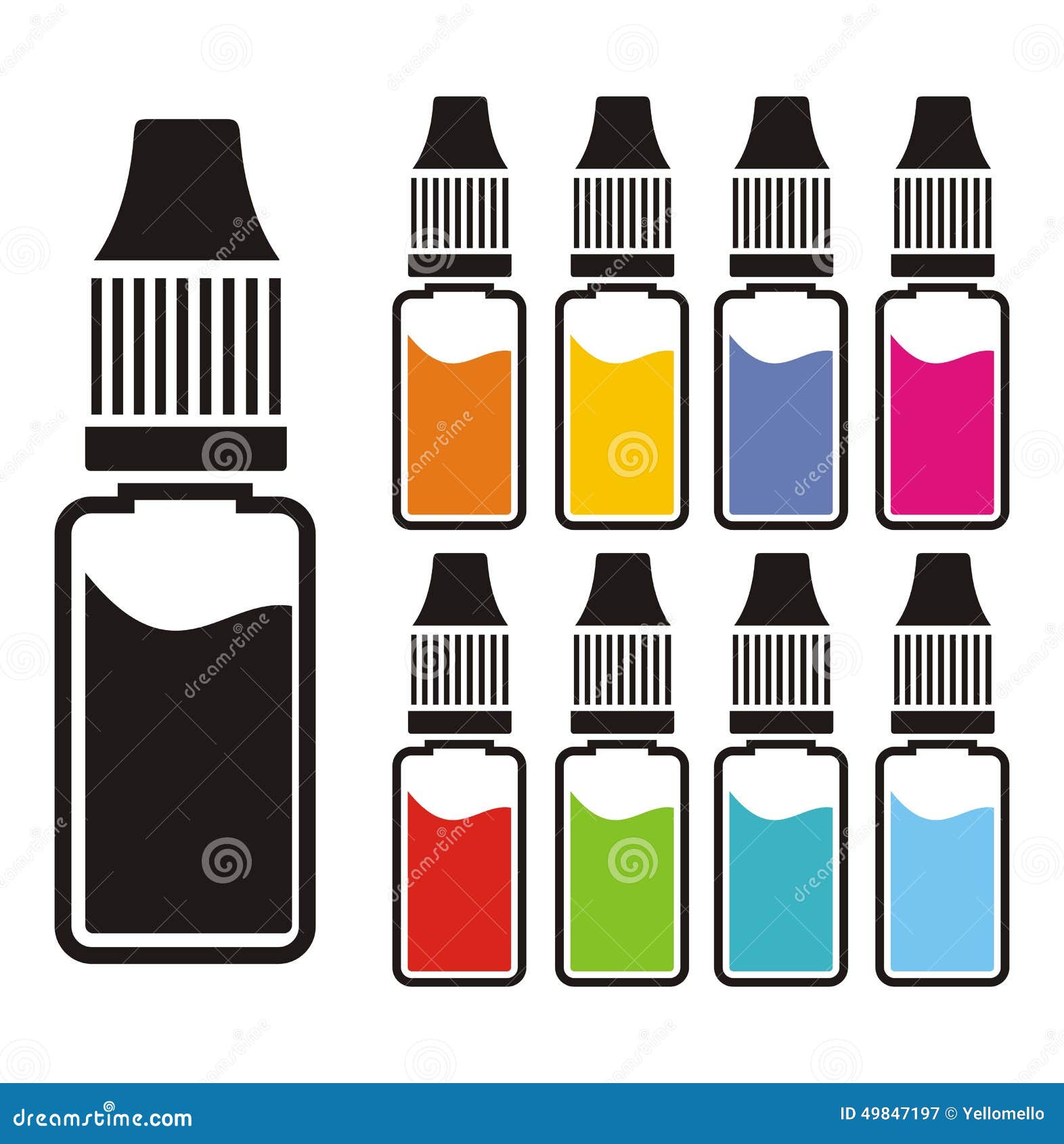 Colorful liquid sets stock vector. Illustration of pictogram - 49847197