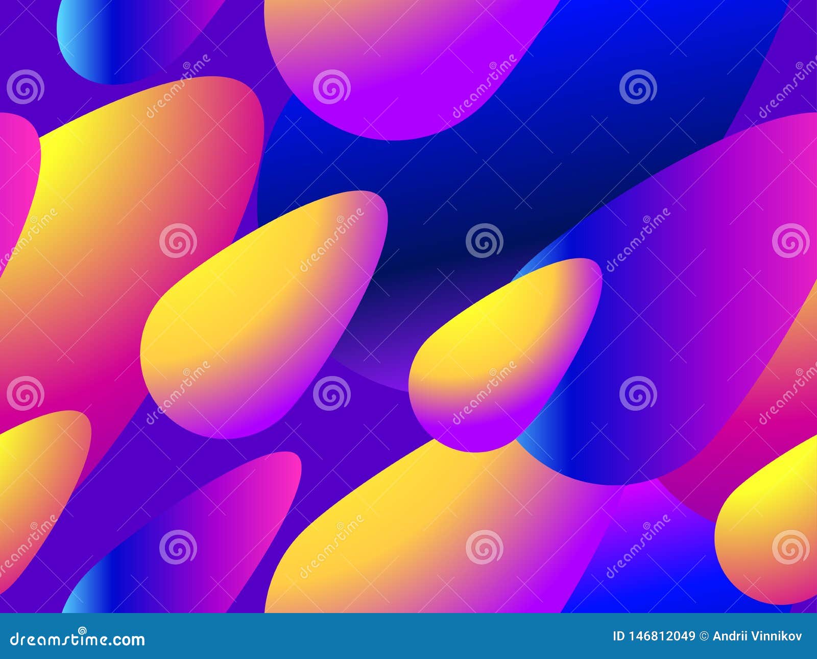 Colorful Liquid Shape Seamless Pattern. Fluid Concept Design. Abstract ...