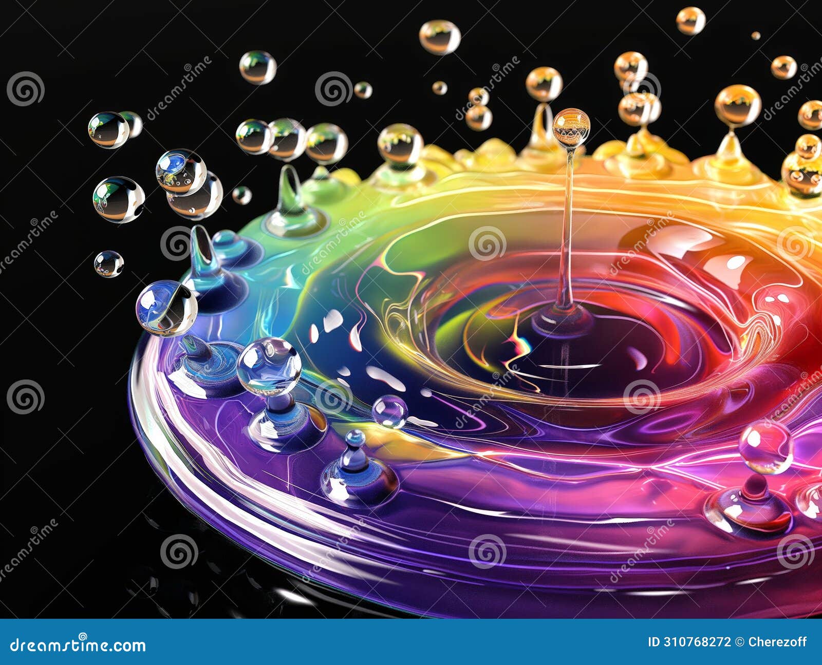 Colorful Liquid Splashing Dynamics Stock Photo - Image of droplets ...