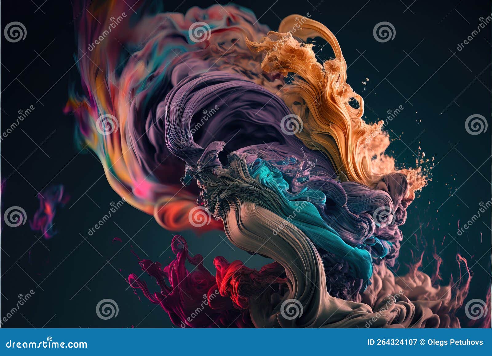 A Colorful Liquid Swirl is Shown in this Image Stock Illustration ...