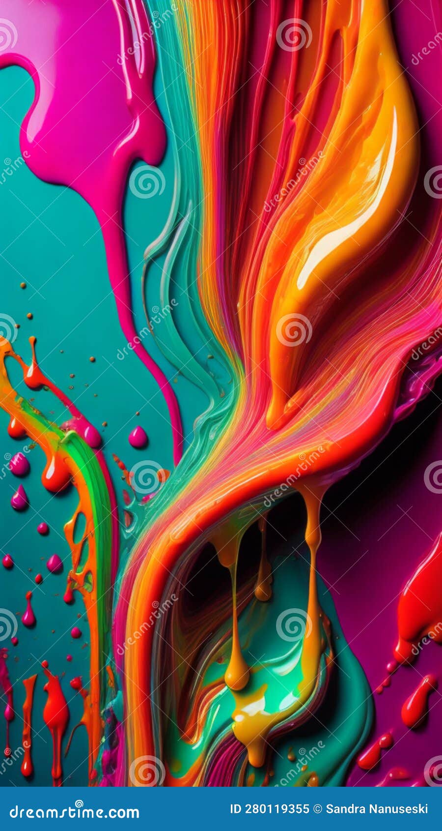 Colorful Liquids Dripping Colors Stock Illustration - Illustration of ...