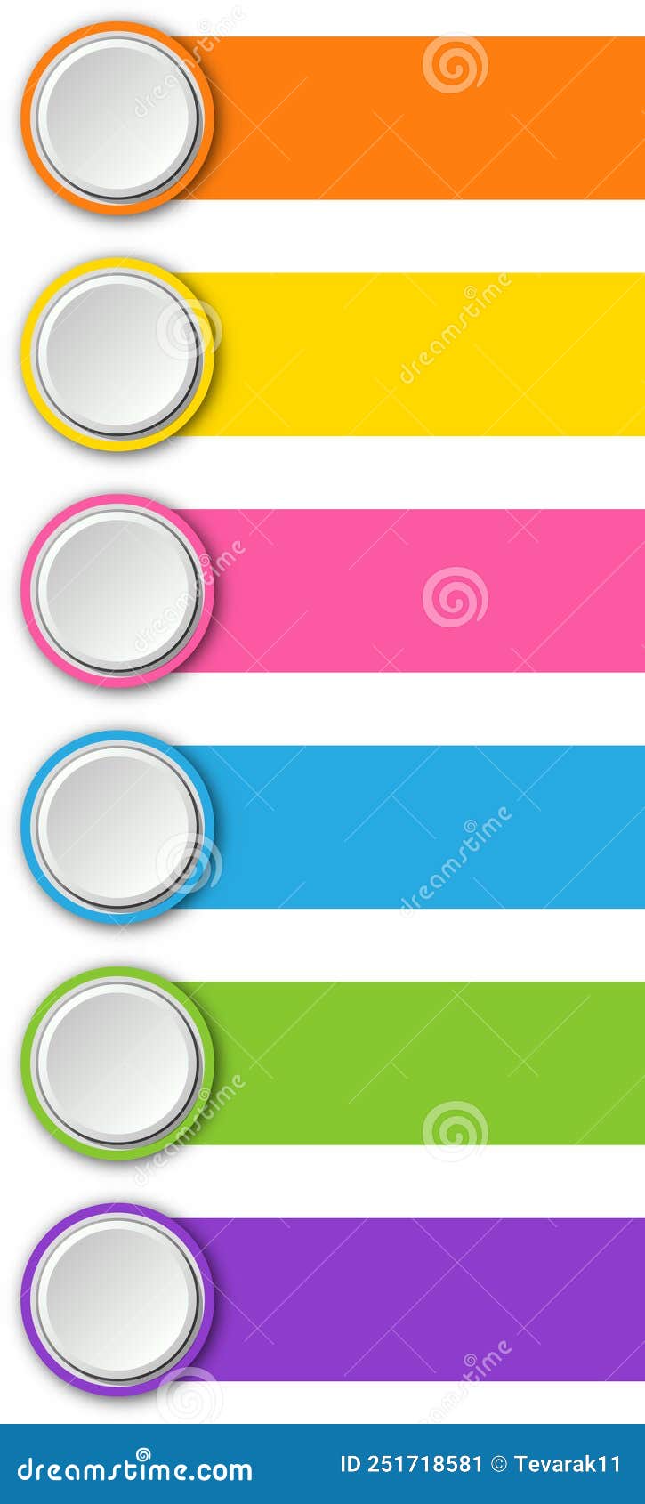 Colorful List Diagram With 6 Points Of Steps, Infographic Element ...