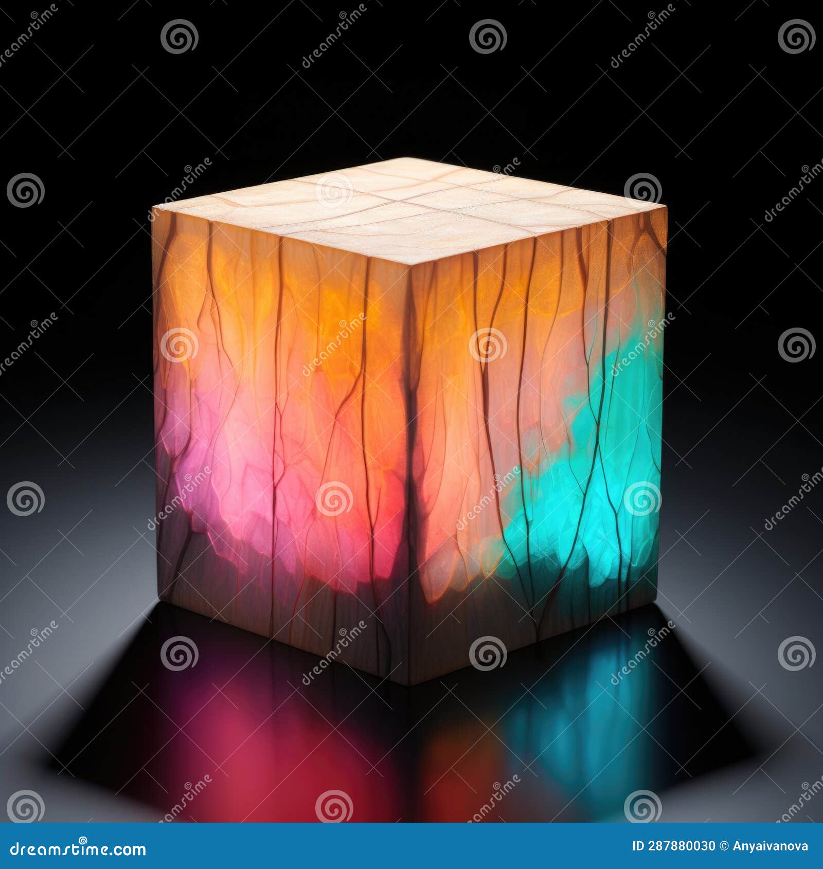 A Colorful Lit Up Box Sitting on Top of a Table. Stock Illustration ...