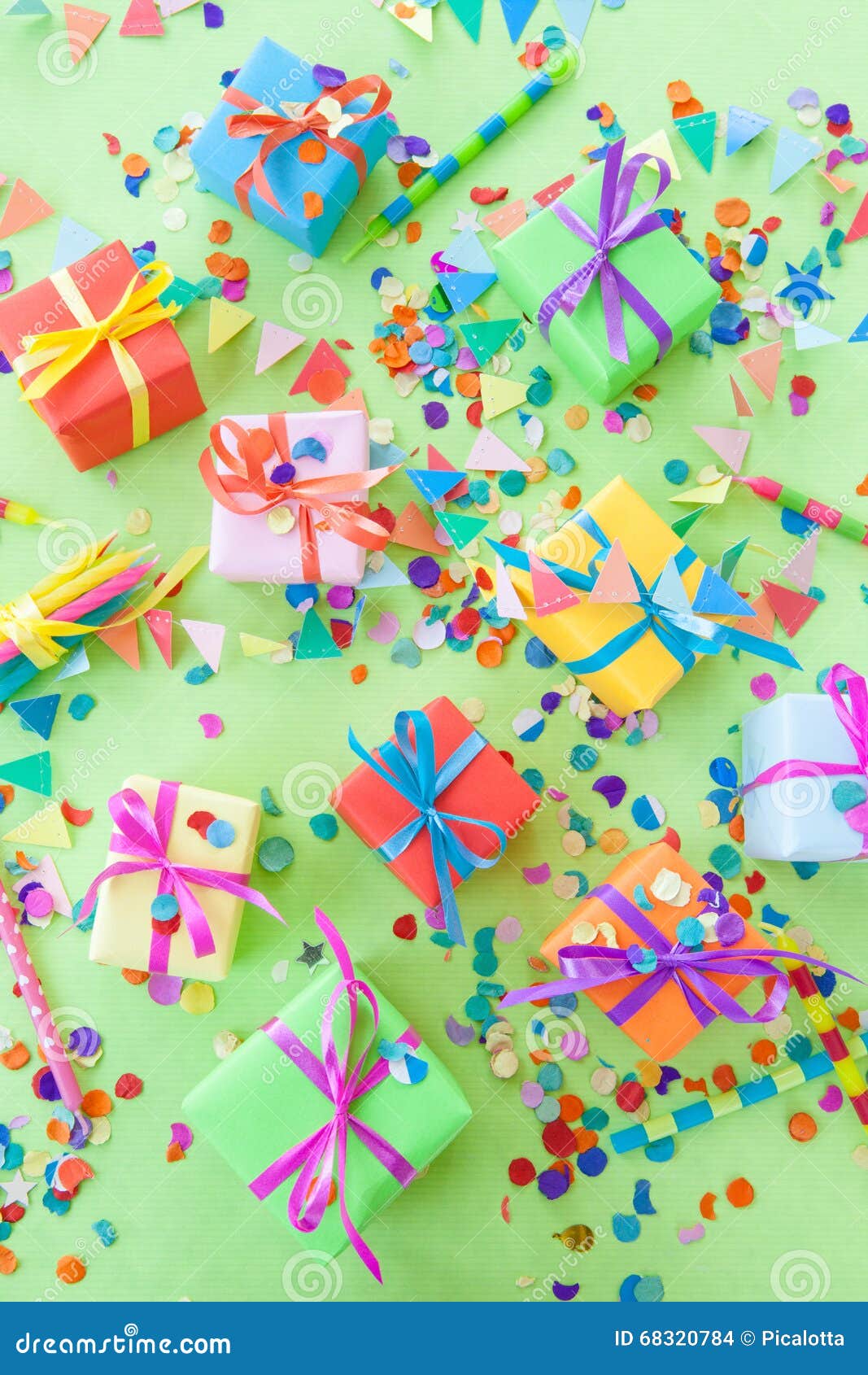 Colorful little presents stock photo. Image of rainbow - 68320784