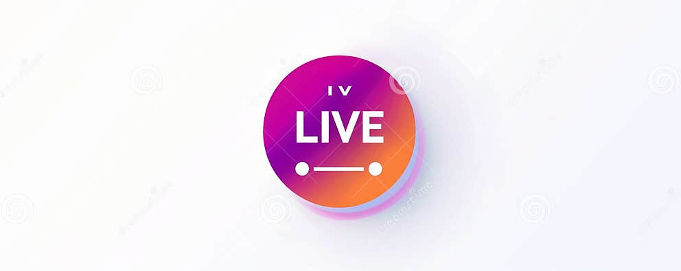 Colorful Live Streaming Button Icon with Gradient Backdrop on White ...