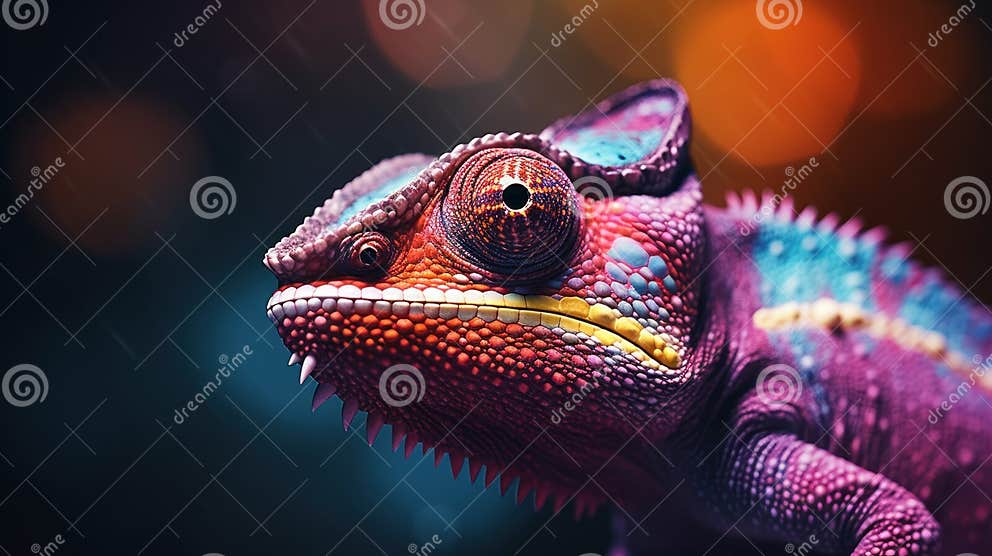A Colorful Lizard with Sharp Teeth Stock Illustration - Illustration of ...