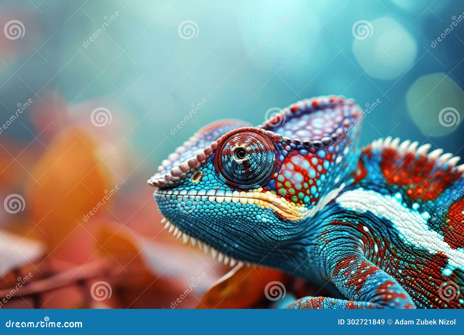 A Colorful Lizard with Sharp Teeth Stock Illustration - Illustration of ...