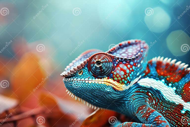 A Colorful Lizard with Sharp Teeth Stock Illustration - Illustration of ...