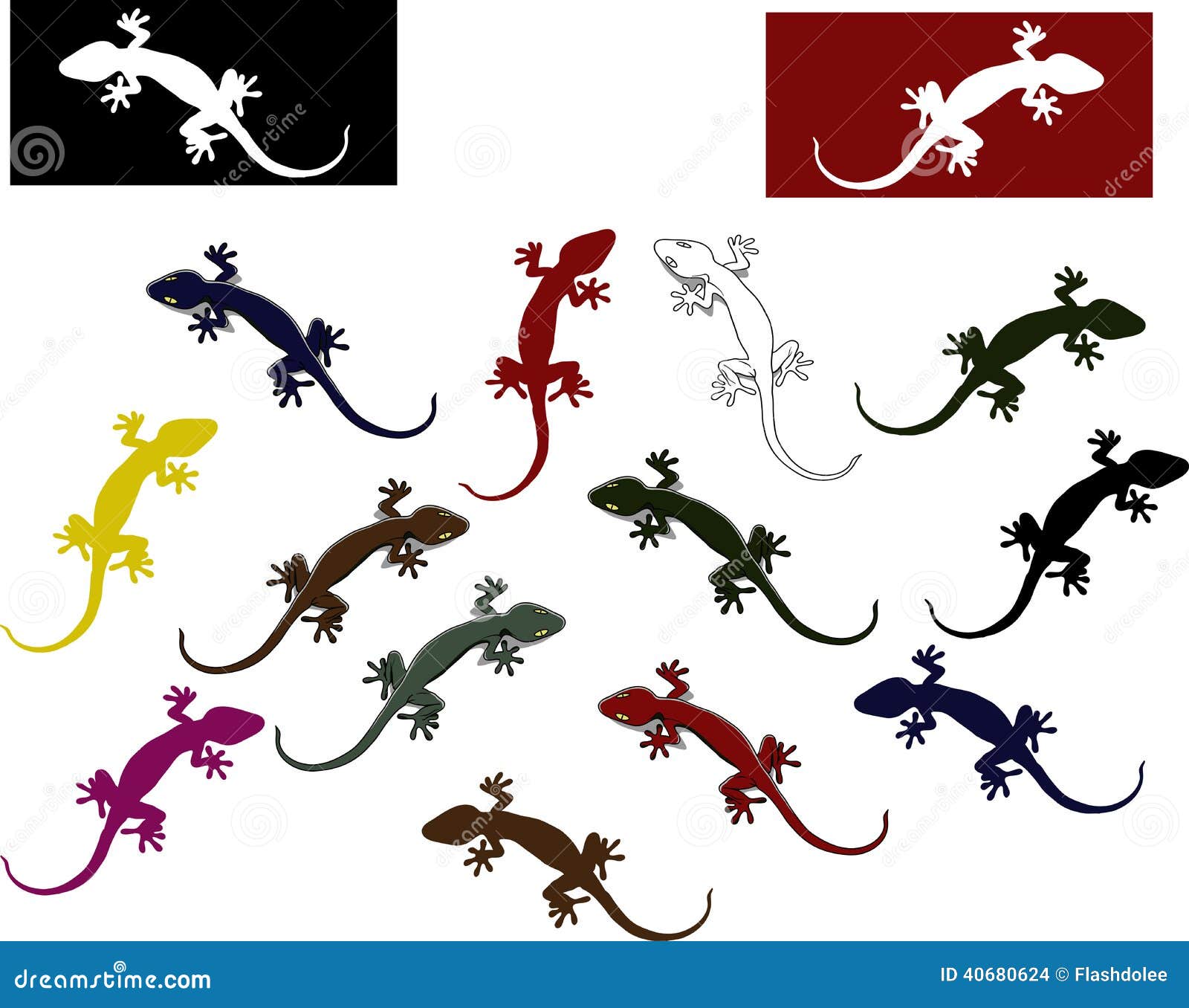 Colorful Lizard Stock Illustration - Image: 40680624