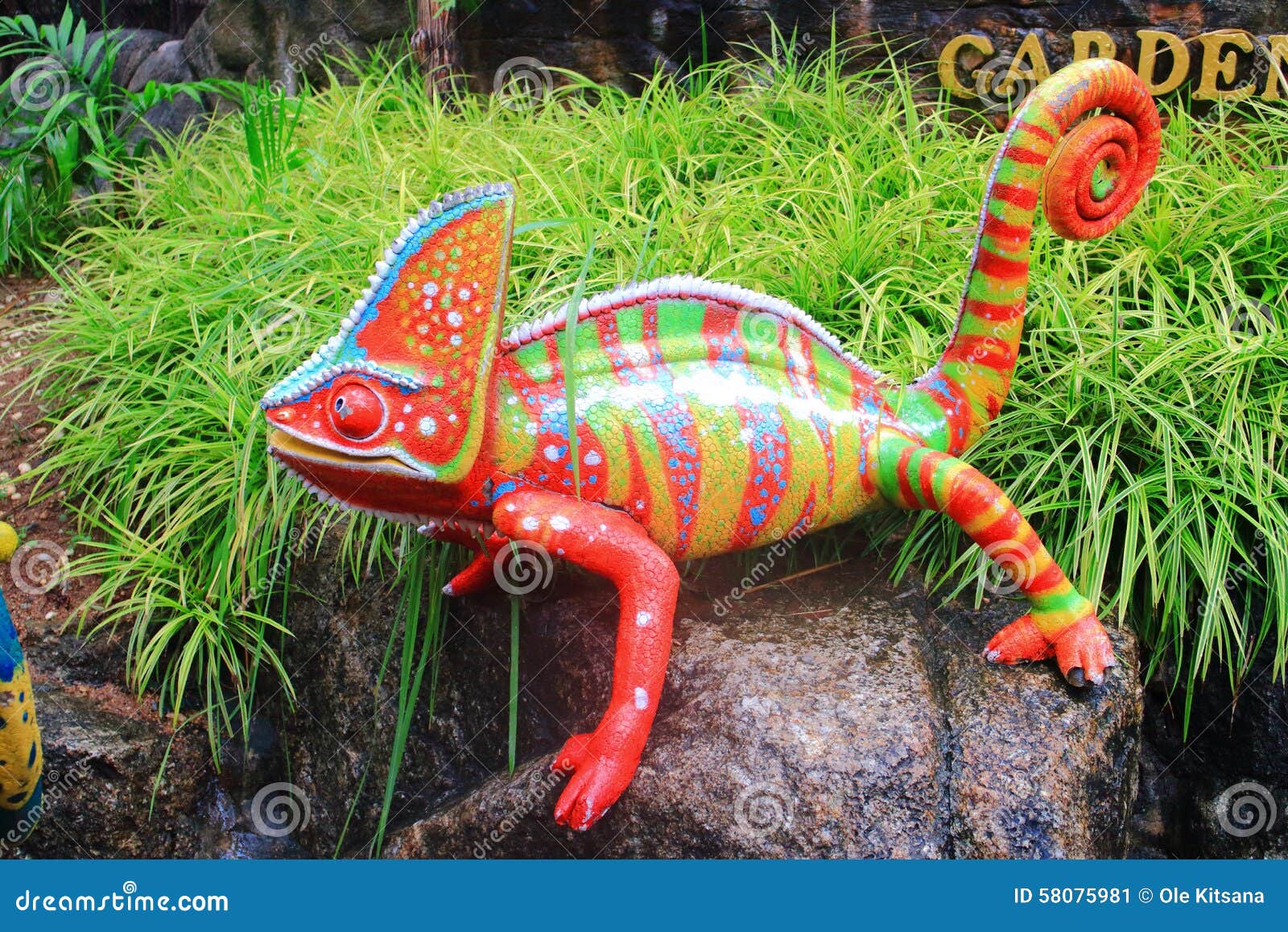Colorful lizard statue stock image. Image of colorful - 58075981