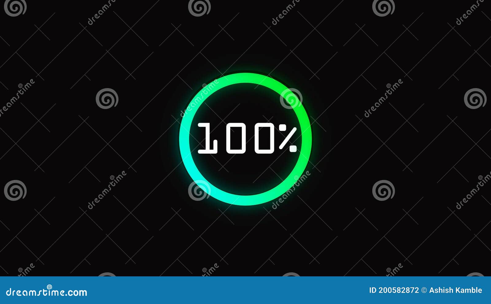 Colorful Loading Info Graphics with Hundred Percentage Sign, Digital ...