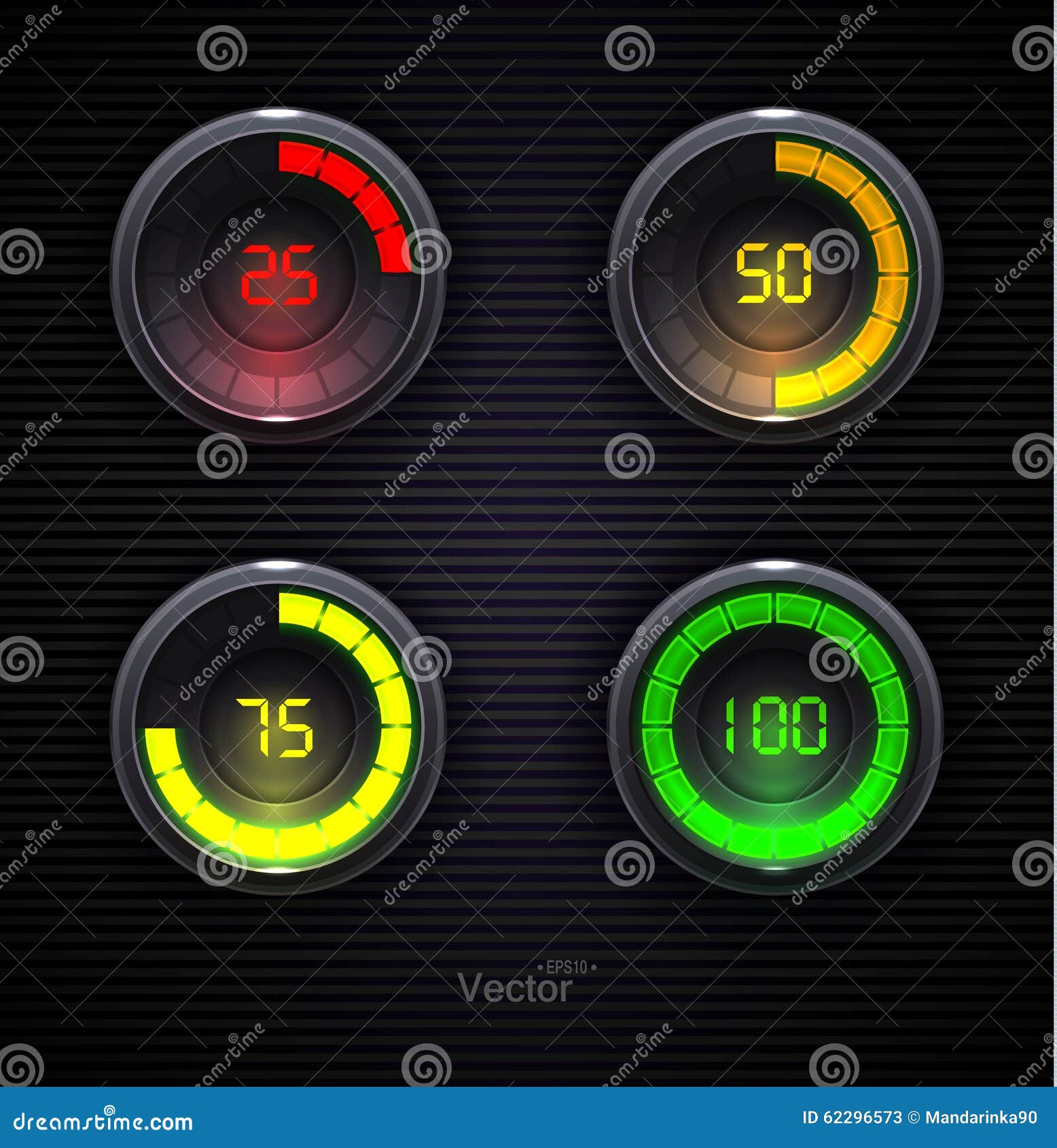 Colorful Loading Info Graphics With Fifty Percentage Sign, Digital ...