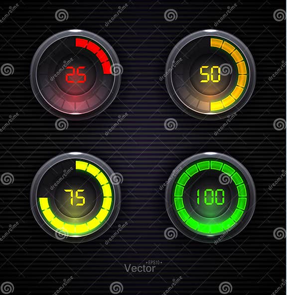 Colorful Loading Spinners. Preloader Progress Web Downloading Bar Stock ...