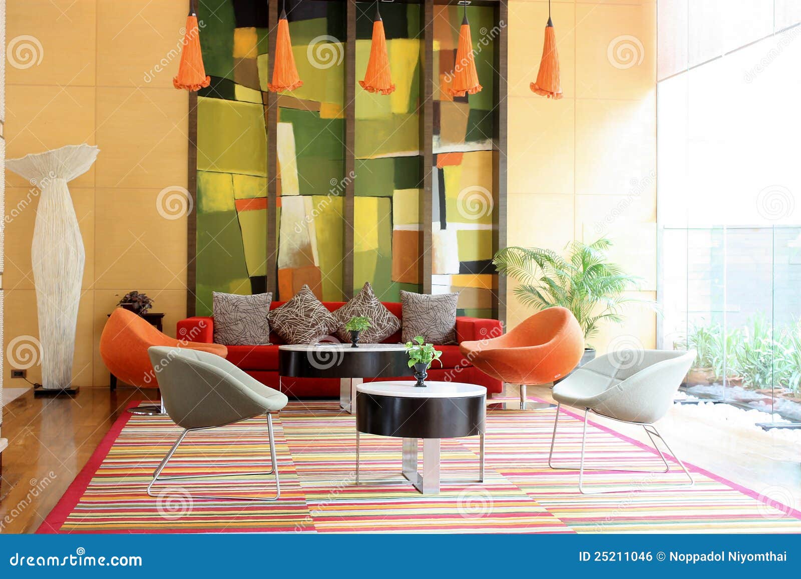 Colorful lobby. stock photo. Image of floor, interior - 25211046