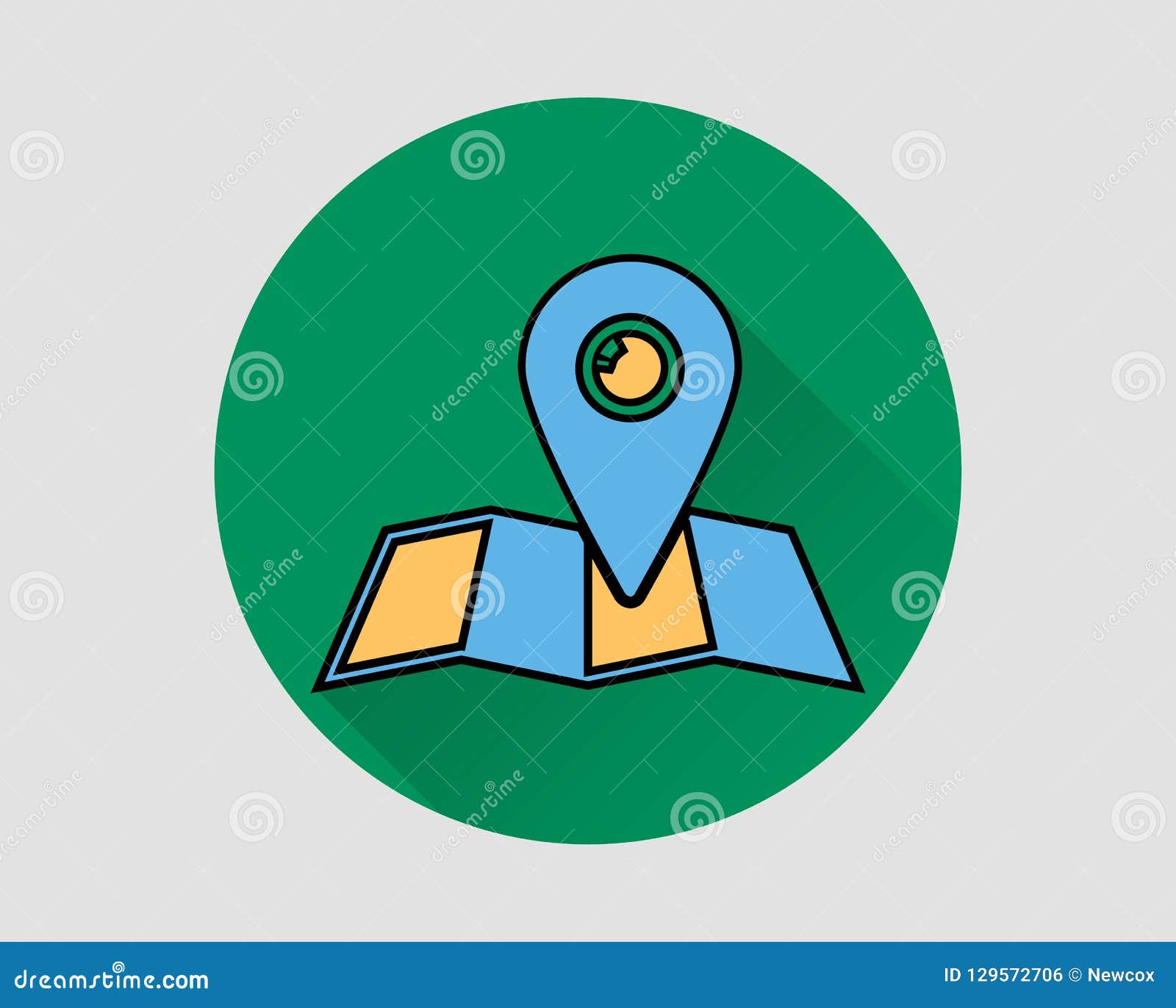 Colorful Location Icon. stock vector. Illustration of location - 129572706