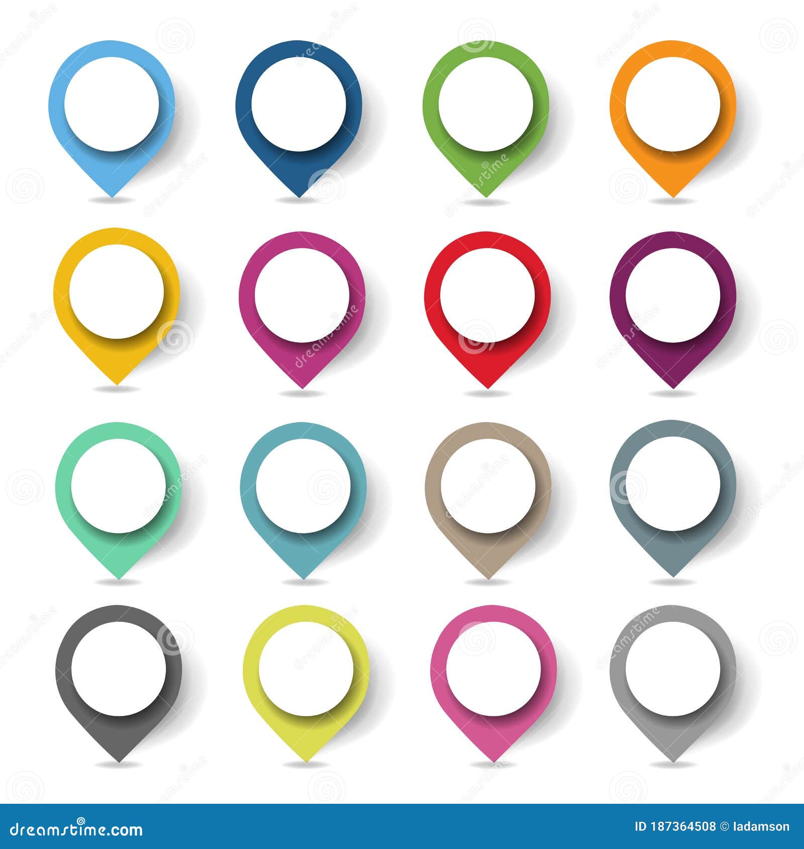Colorful Location Pin Set Isolated Stock Vector - Illustration of ... Colorful Location Pin Set Isolated Stock Vector - Illustration of ...