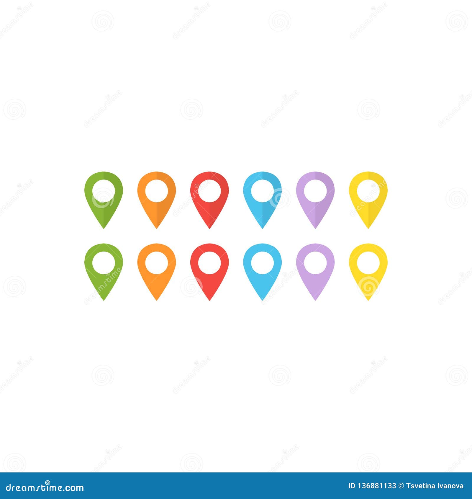 Colorful Location Pin Vector Icon Set. Stock Vector - Illustration of ... Colorful Location Pin Vector Icon Set. Stock Vector - Illustration of ...