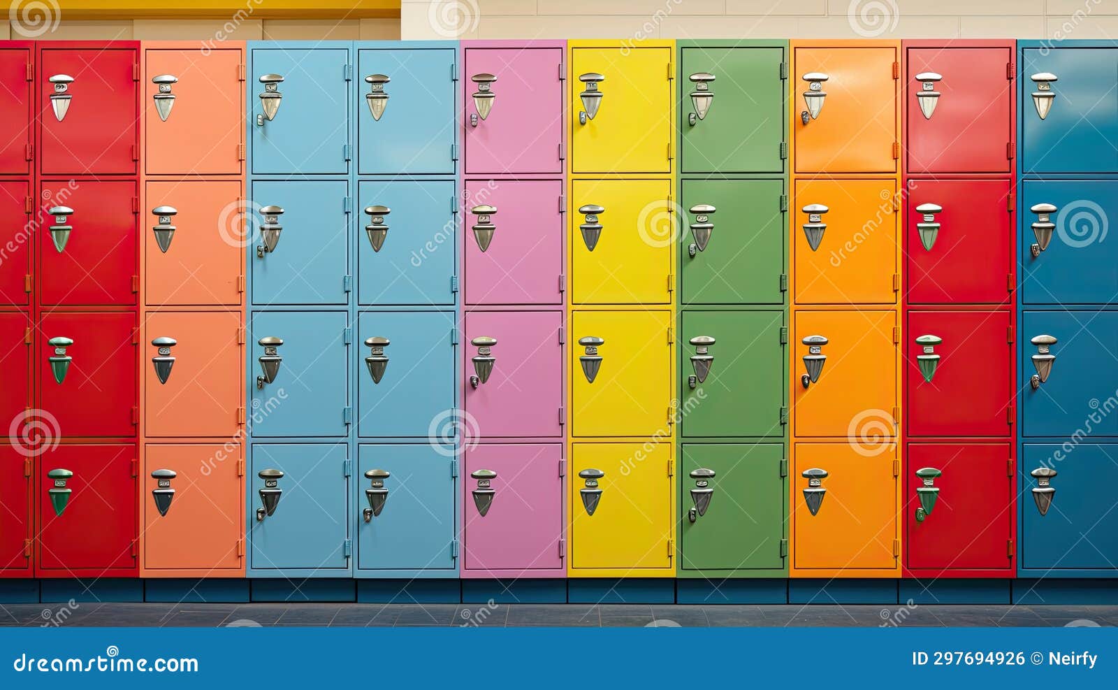 Colorful lockers stock illustration. Illustration of door - 297694926