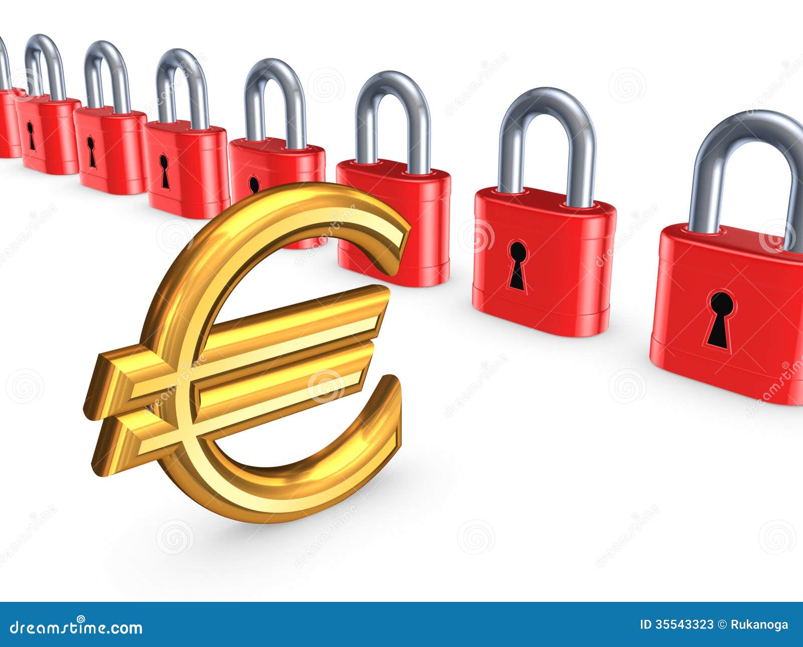 Colorful Locks and Sign of Euro. Stock Illustration - Illustration of ...