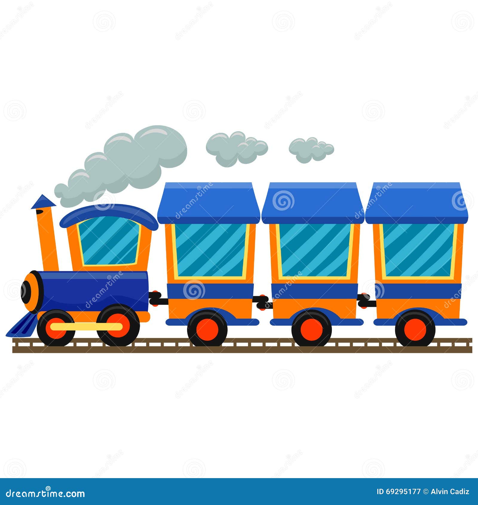 Colorful Locomotive Train stock vector. Illustration of clip - 69295177