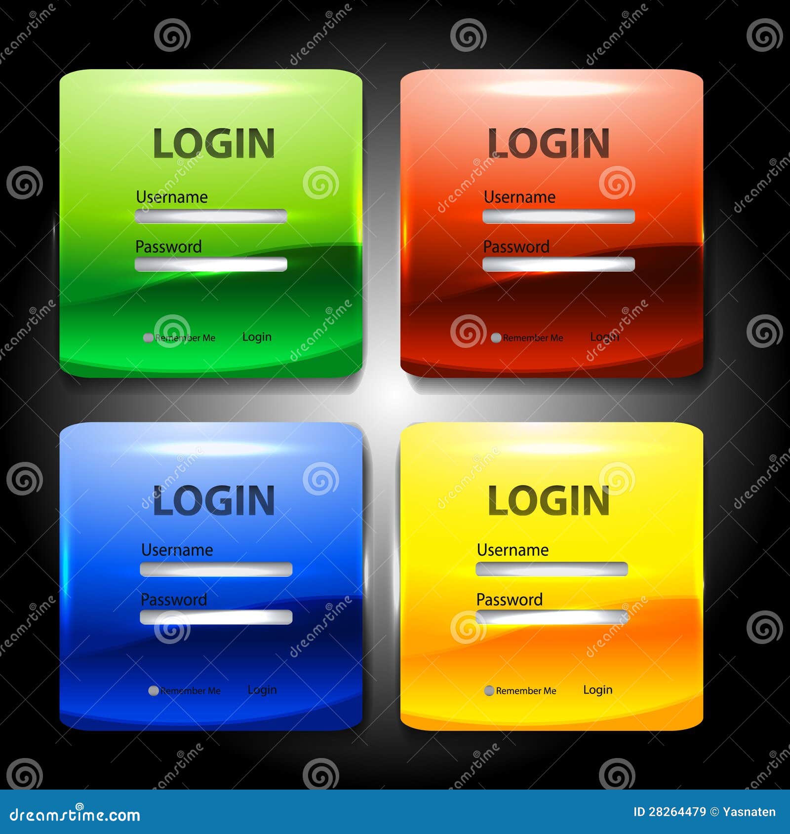 Colorful login page stock illustration. Illustration of business - 28264479