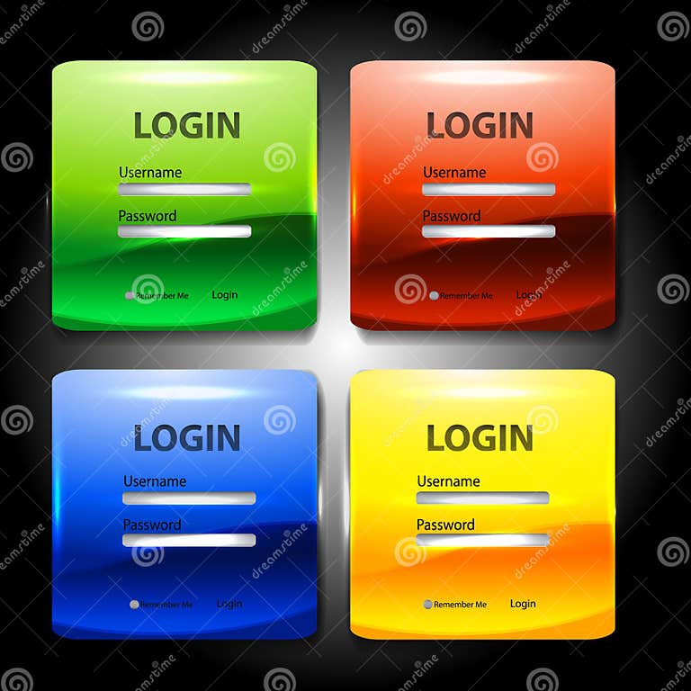 Colorful login page stock illustration. Illustration of business - 28264479
