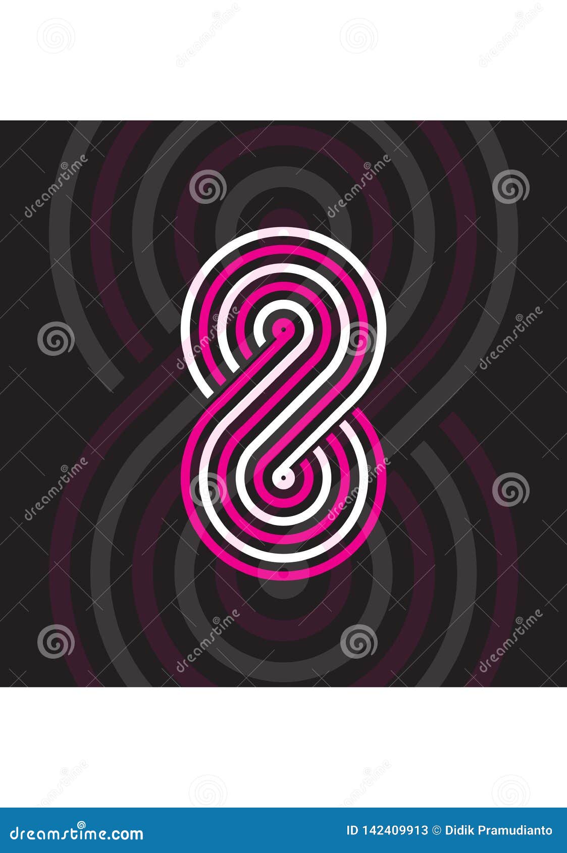 Colorful 8 logo design stock vector. Illustration of clip - 142409913