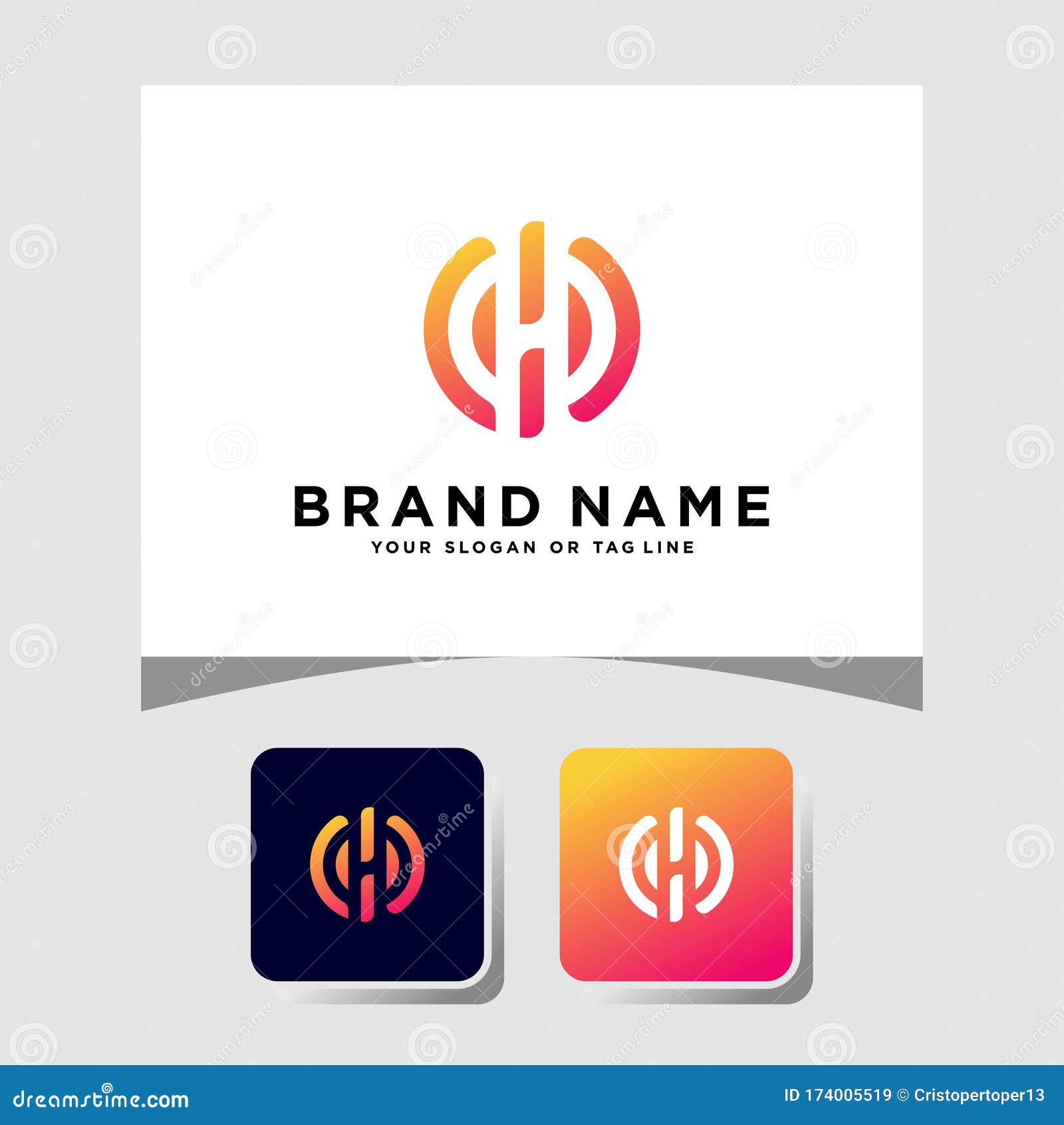 Colorful Logo Design Letter H Vector Stock Vector - Illustration of ...