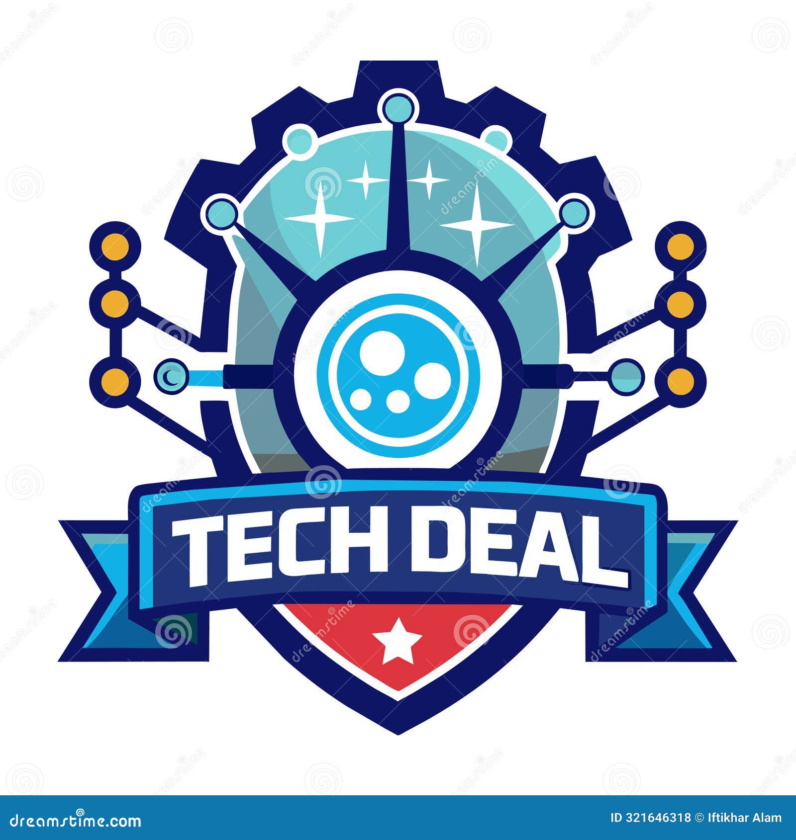 A Colorful Logo Design Template Featuring a Shield, an Open Book, a ...