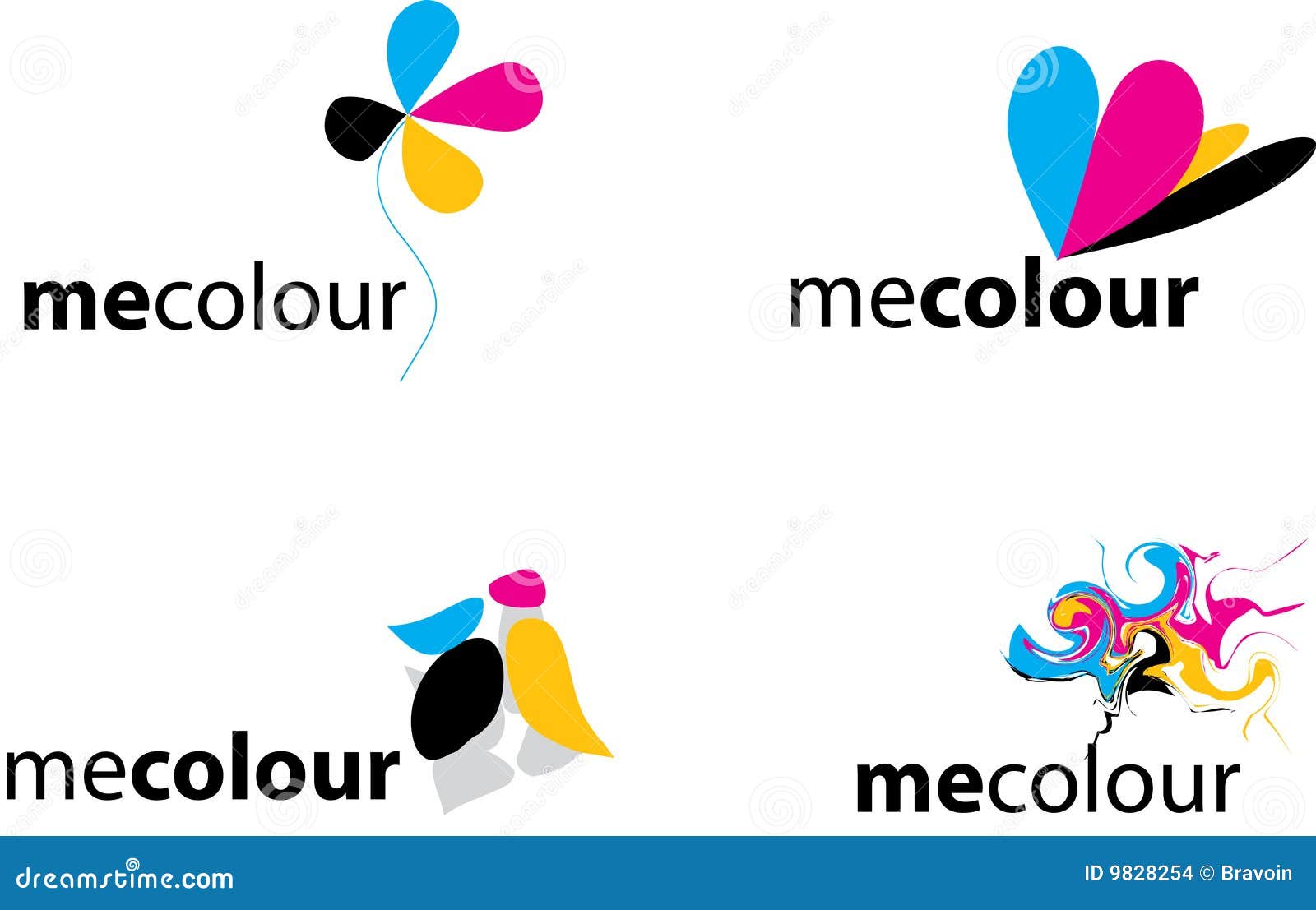 Colorful logos stock vector. Illustration of blue, artistic - 9828254
