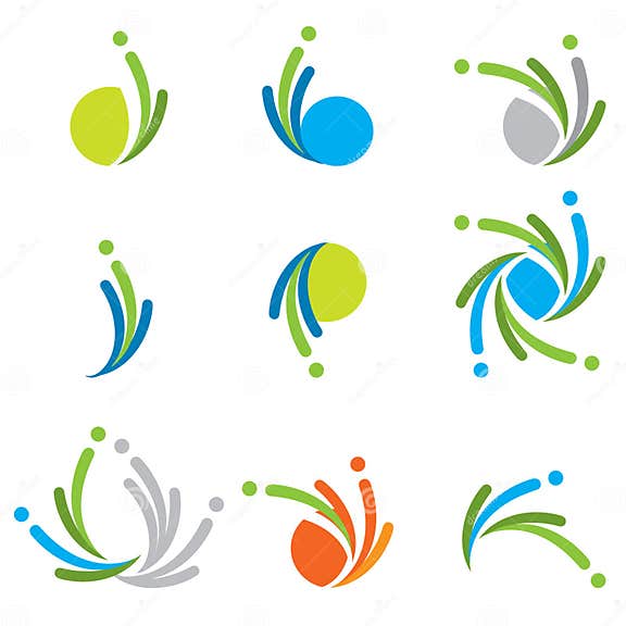 Colorful logos collection stock vector. Illustration of clip - 10415490