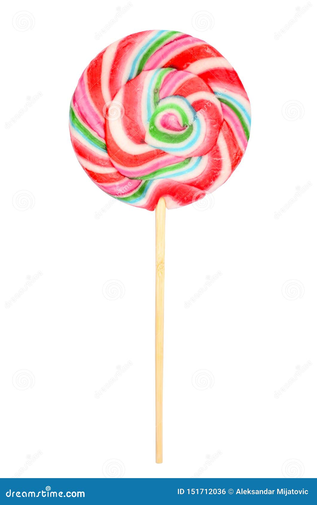 Colorful Lollipop Isolated on White Stock Photo - Image of food, round ...