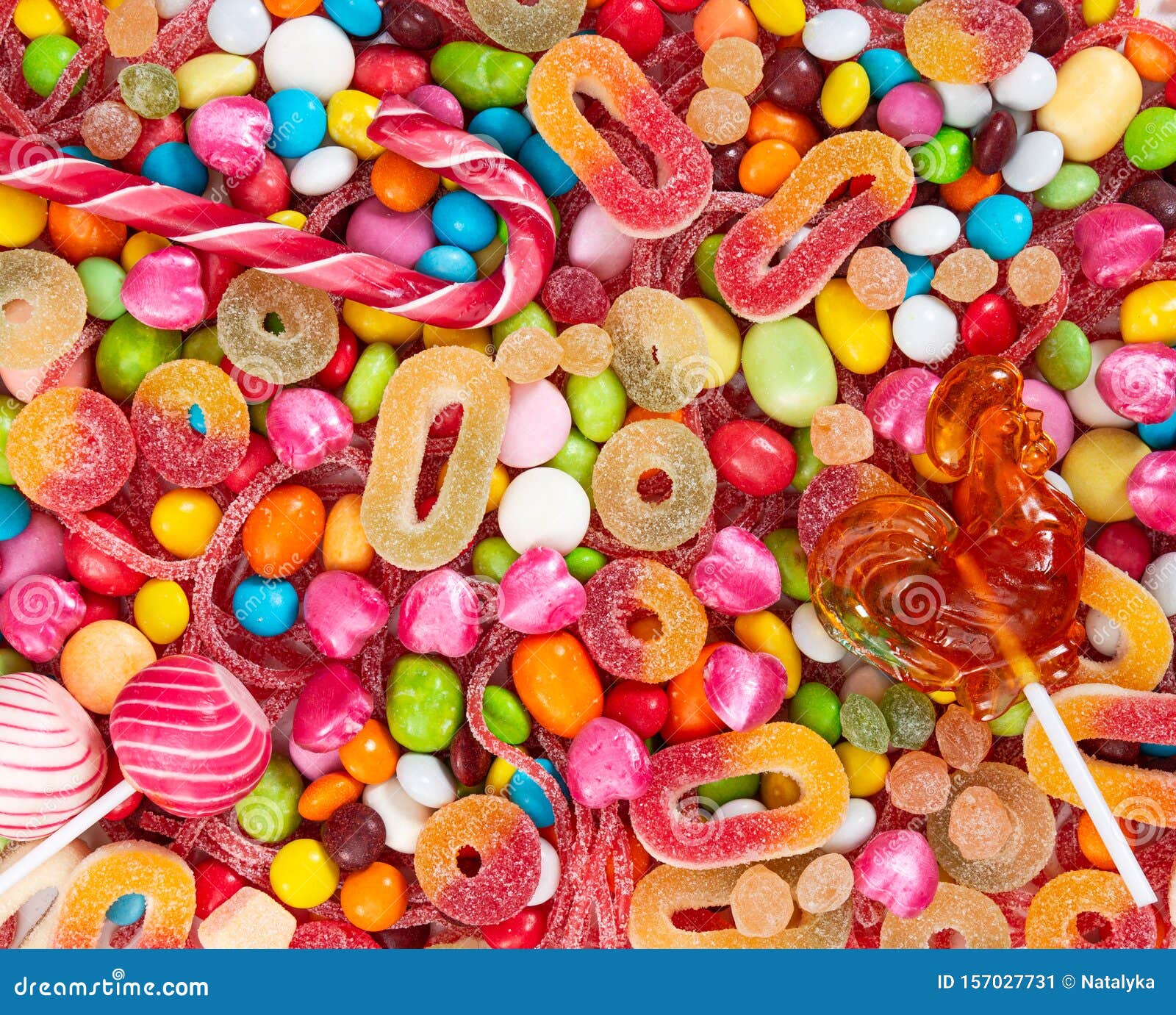 Colorful Lollipops and Different Colored Candies Stock Image - Image of ...