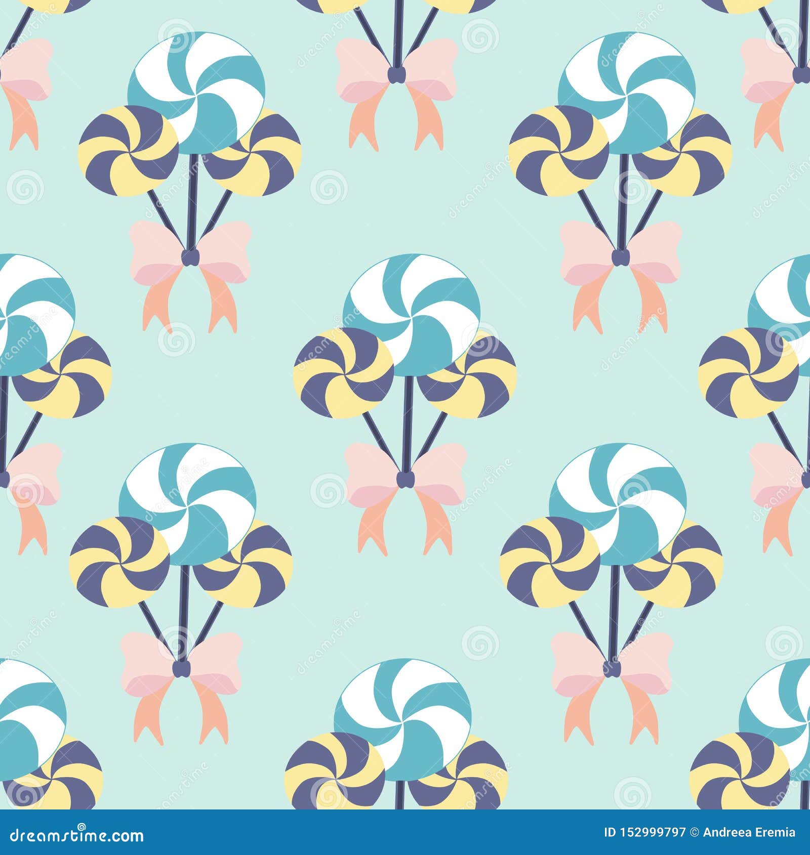 Colorful Lollypop in a Seamless Pattern Design Stock Vector ...