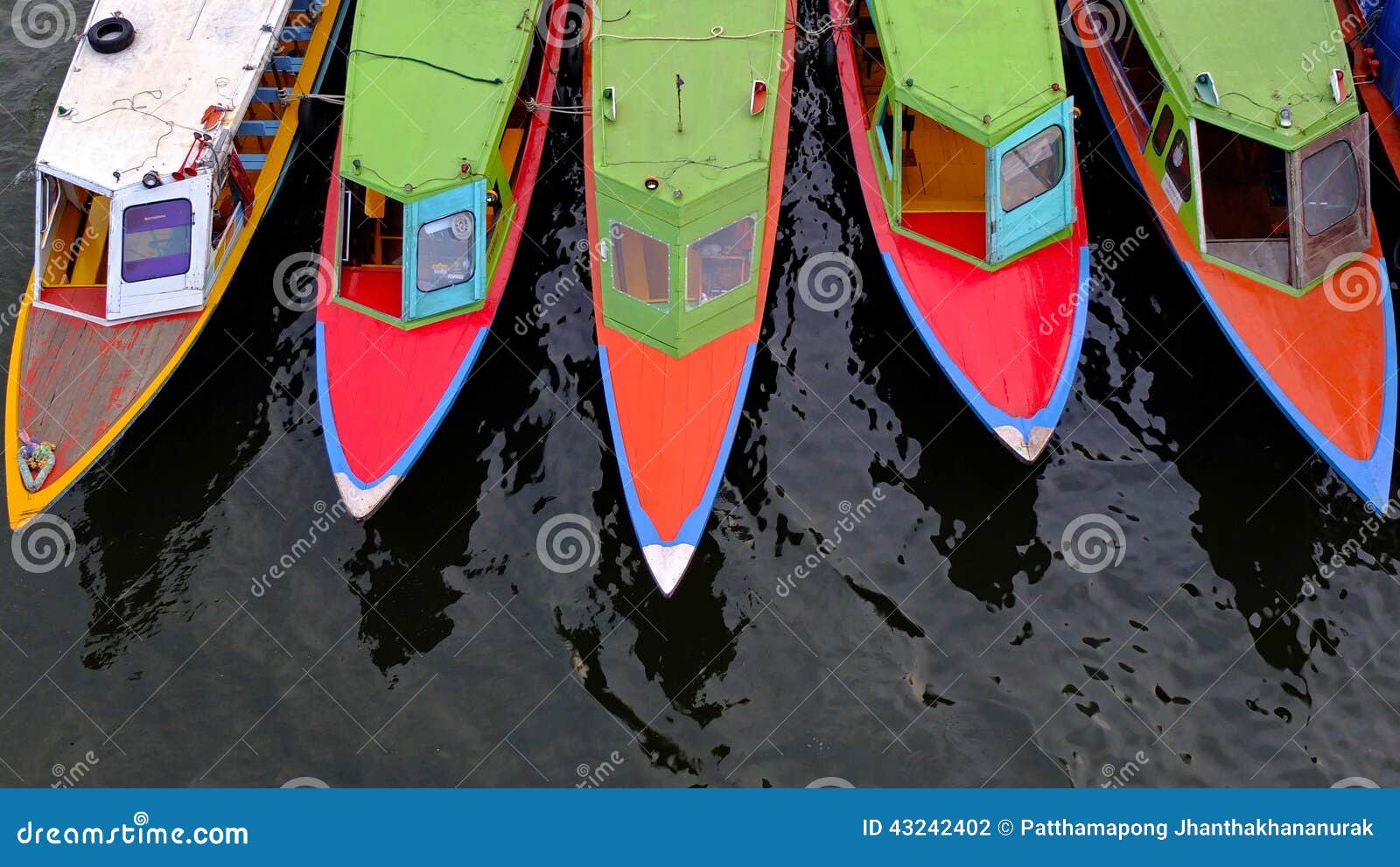 Colorful long boats stock photo. Image of river, travel - 43242402