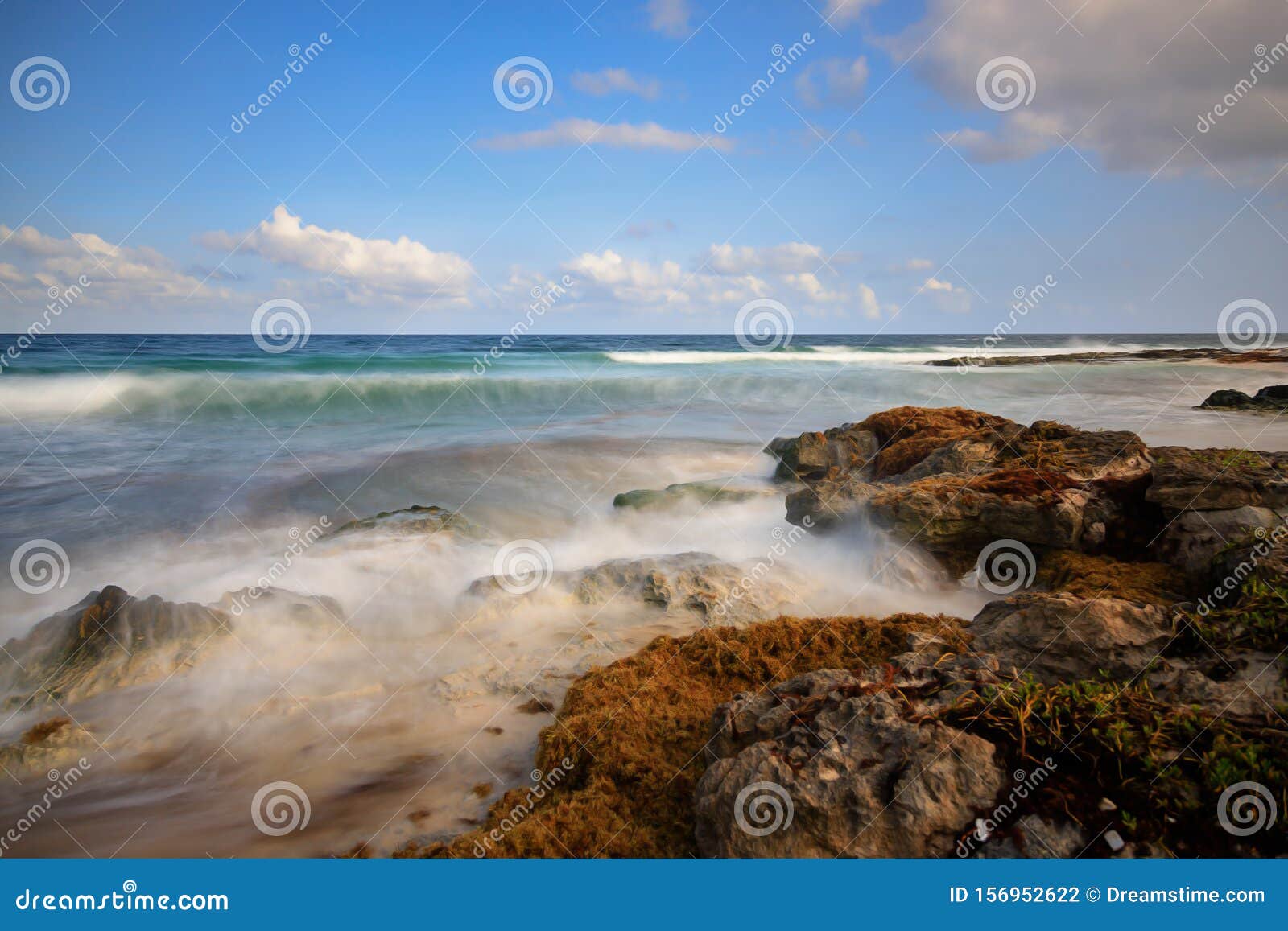 A Colorful Long Exposure of the Waves in Mexico Stock Photo - Image of ...